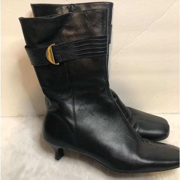 Kenneth Cole New York | Shoes | Kenneth Cole Black Leather Booties Calf ...